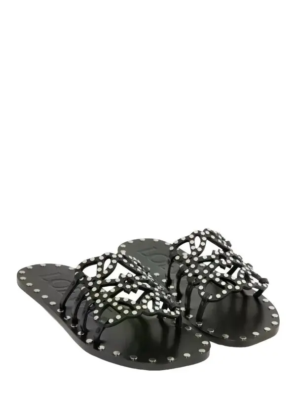 Loewe Petal Anagram Studded Sandals - Black