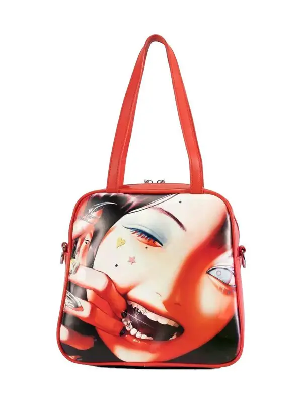 YUMIN HA Graphic Print Doll Bag Shoulder Bag - Red