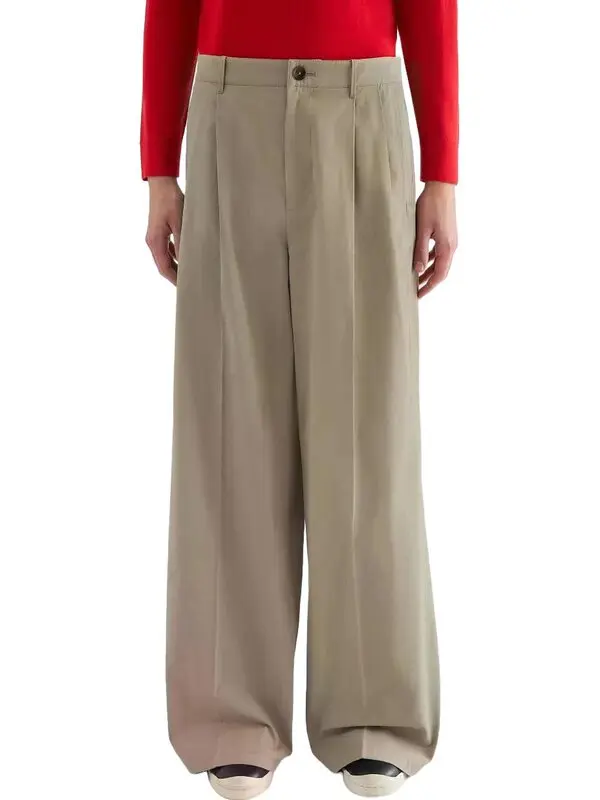 JIL SANDER Pleated Wide-leg Trousers - Neutrals