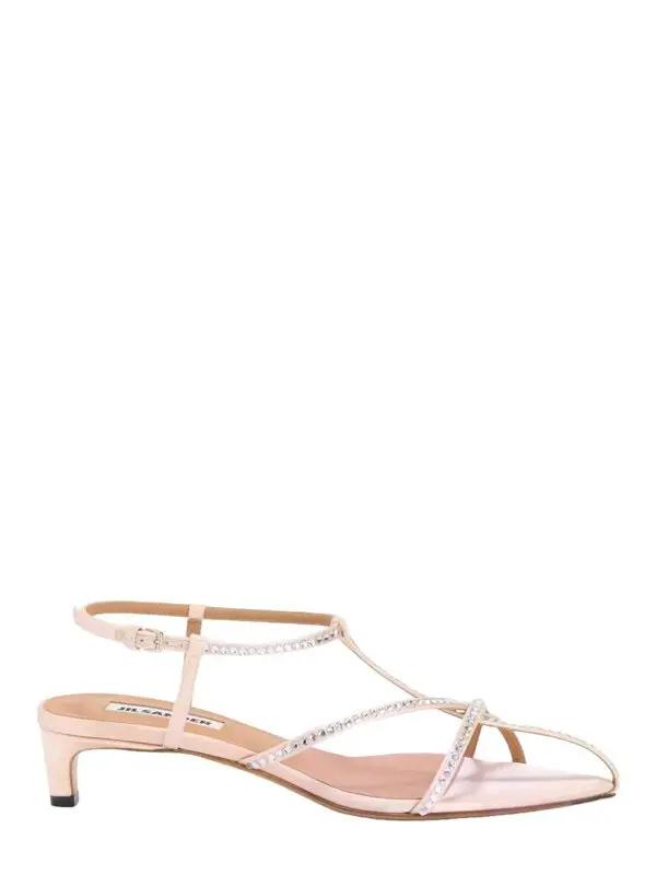 JIL SANDER Embellished Pointed-toe Sandals - Neutrals