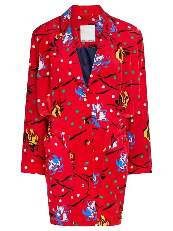 BLAZÉ MILANO Floral Print Mini Dress - Red
