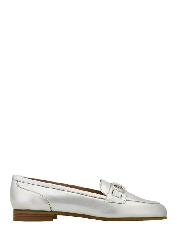 FERRAGAMO Gancini Ornament Moccasins - Silver