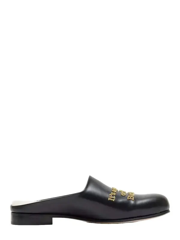 Undercover Embellished Leather Mules - Black