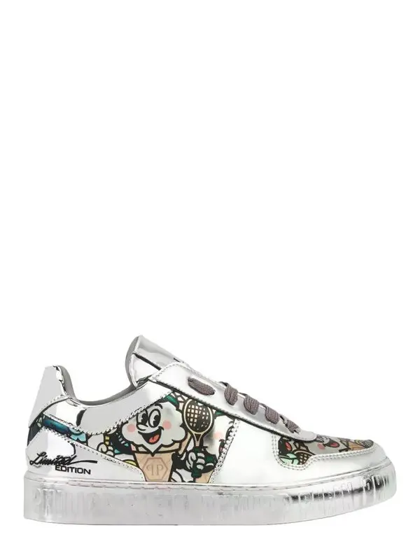Philipp Plein 3d Ice Cream Mirror-effect Sneakers - Silver