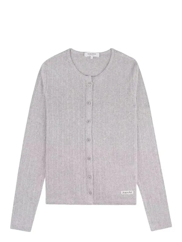 SPORTY & RICH Logo-patch Cardigan - Grey