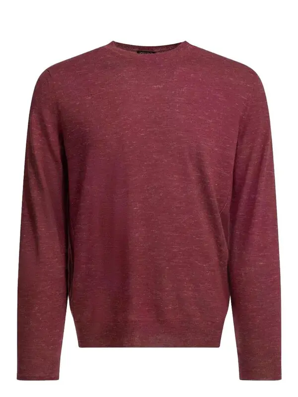 Zegna Marl Knit Crew-neck Sweater - Red