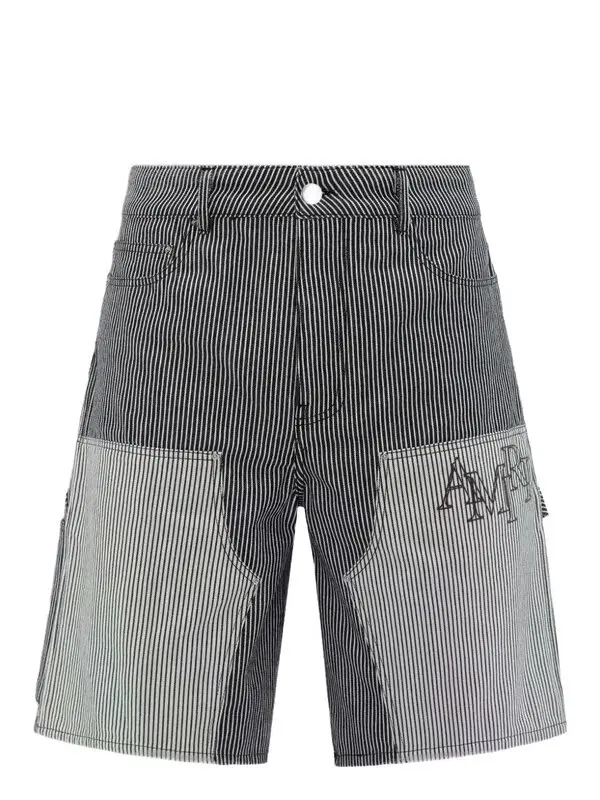 Amiri Striped Carpenter Shorts - Black