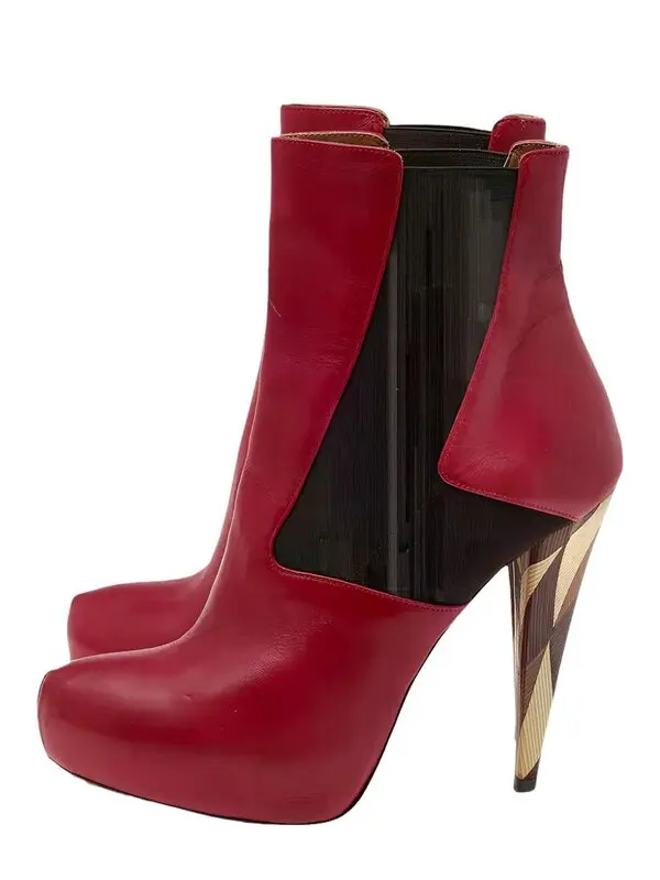 Fendi 150mm Platform Ankle Boots - Red