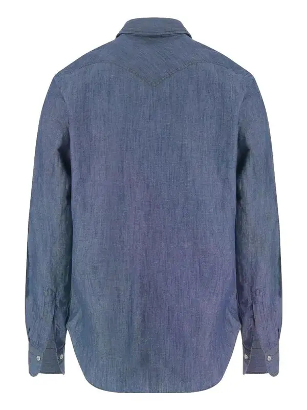 FINAMORE 1925 Chest Patch-pockets Shirt - Blue