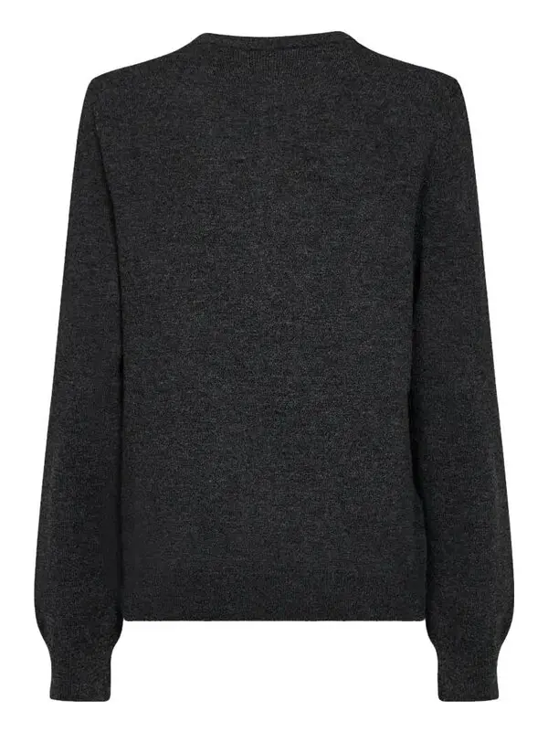 Play Comme Des Garcon Heart Appliqué Cardigan - Grey