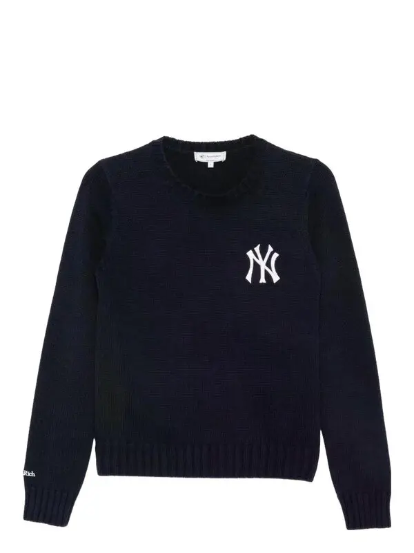 SPORTY & RICH Heritage Yankees Embroidered Sweater - Blue