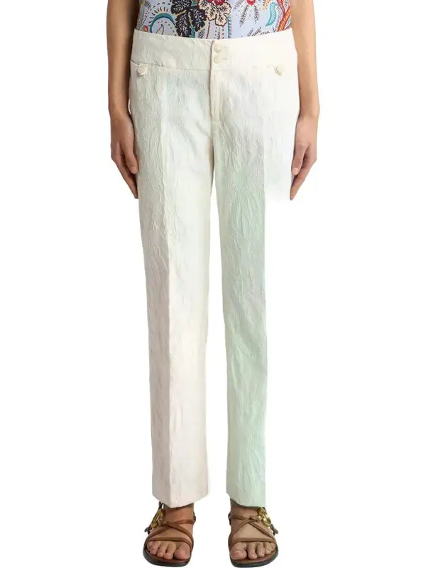 Etro Jacquard Straight-leg Trousers - Neutrals