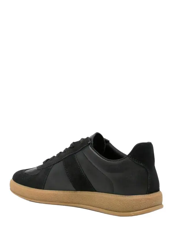 SERGIO MORETTI FIRENZE Panelled Leather Sneakers - Black