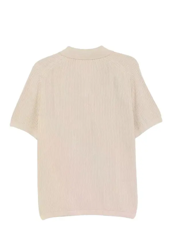 Marc O'polo Ribbed-knit Polo Shirt - Neutrals