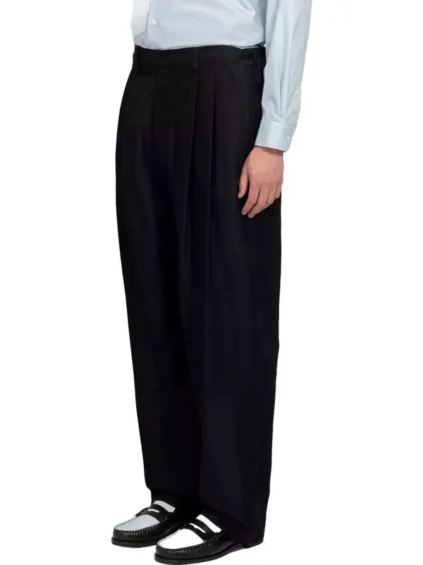SSSTEIN Pleated Wide-leg Trousers - Black