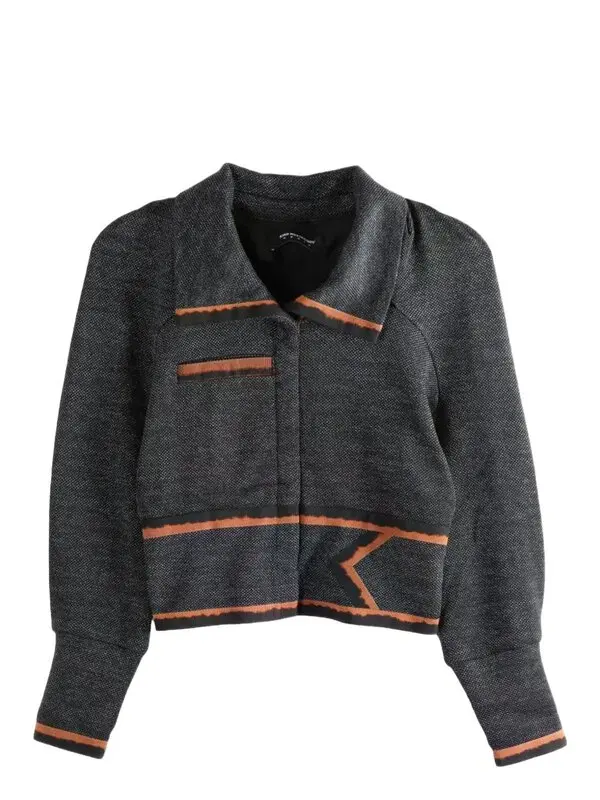 KIKO KOSTADINOV Cropped Jacket With Contrasting Trim - Grey