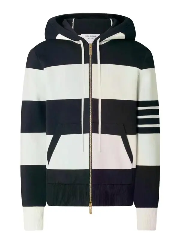 Thom Browne Hector 4-bar Striped Hoodie - Blue