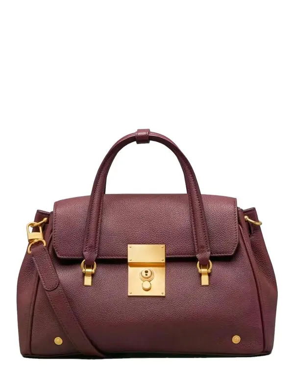 Thom Browne Small Bolton Grained Leather Tote Bag - Red