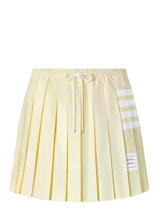 Thom Browne 4-bar Drawstring Pleated Mini Skirt - Yellow
