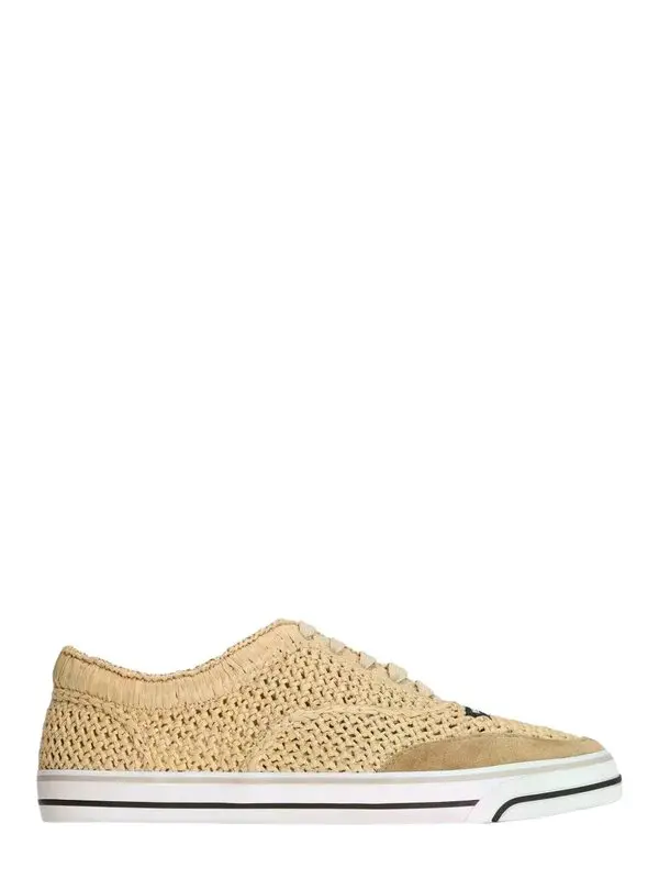 Dolce & Gabbana Raffia Lace-up Sneakers - Neutrals