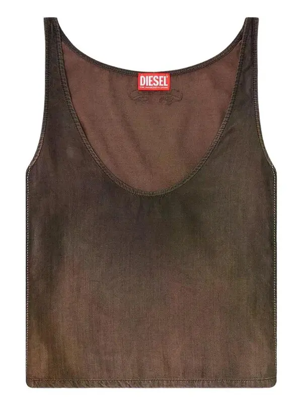 DIESEL® Ombre Effect Cropped Top - Brown