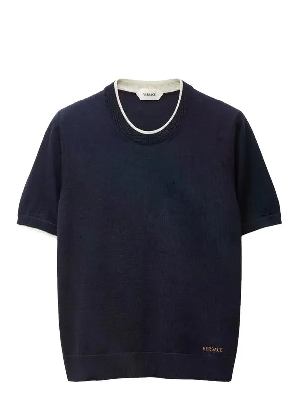 Versace Wool Knit T-shirt - Blue