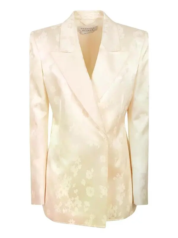 Gabriela Hearst Floral-jacquard Double-breasted Blazer - Neutrals