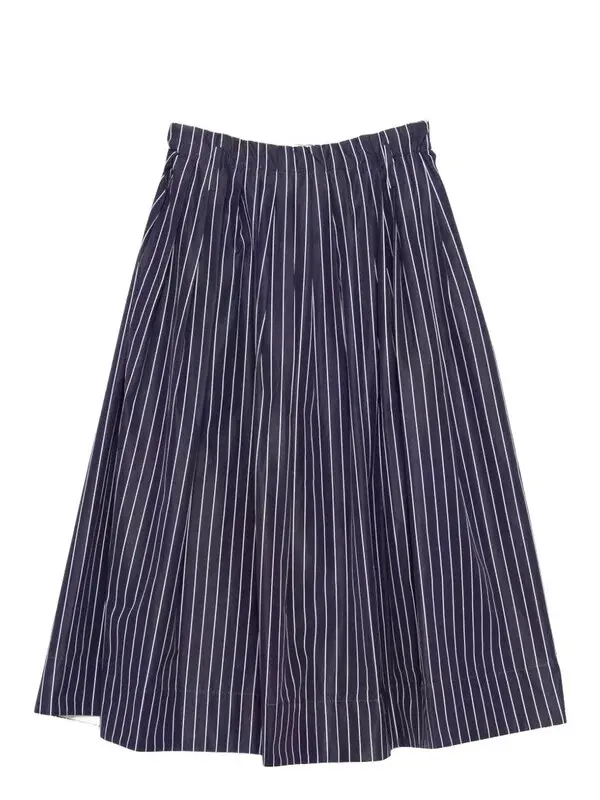 Dice Kayek Lace-hem Pinstriped Midi Skirt - Blue