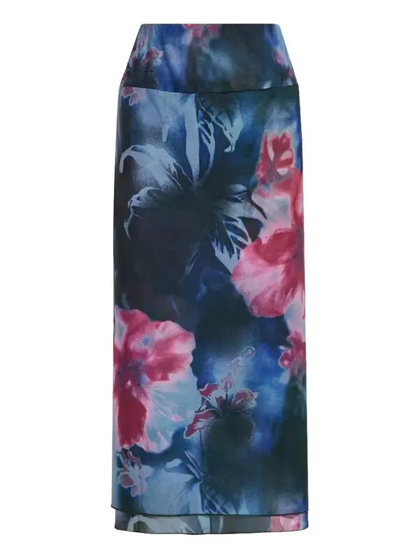 Free People Sunset Floral Print Skirt - Blue