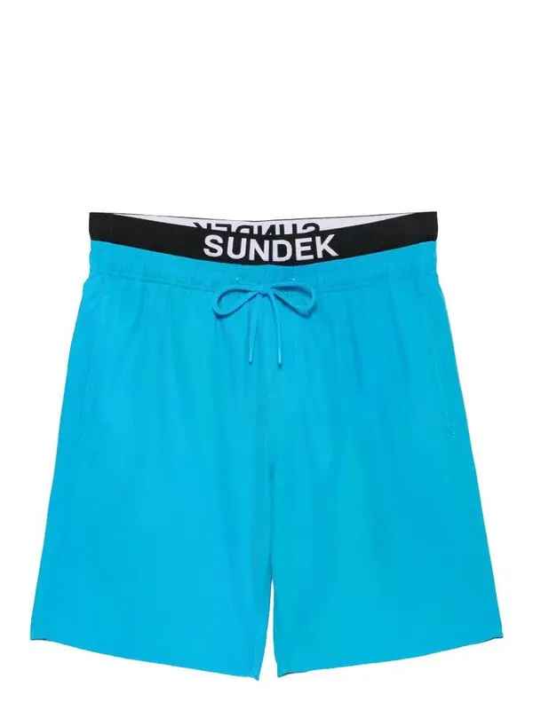 Sundek Logo Waistband Swim Shorts - Blue