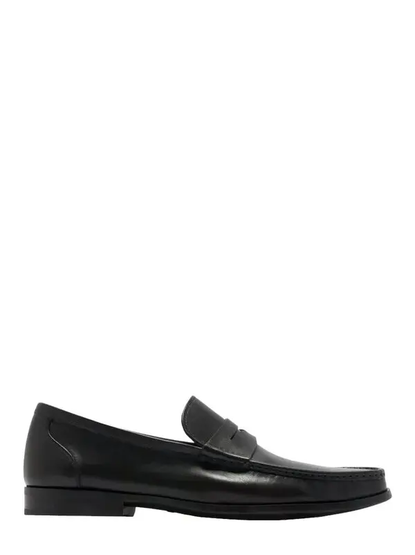 Magnanni Penny-slot Square-toe Loafers - Black