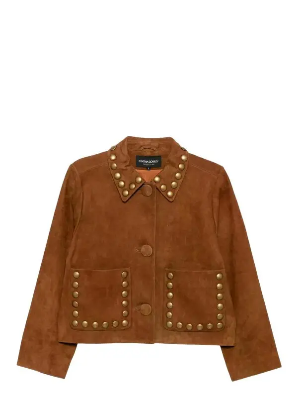 Cynthia Rowley Studded Suede Jacket - Brown