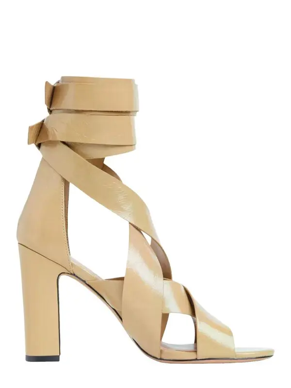 Cynthia Rowley 100mm Leather Heeled Sandals - Neutrals
