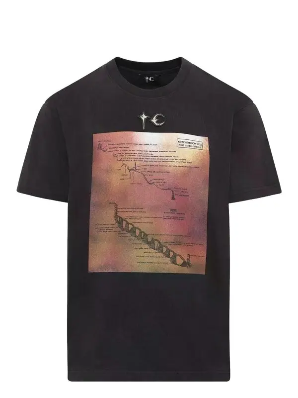 THUG CLUB Fashion Hell Graphic-print Logo-plaque T-shirt - Black