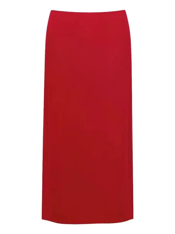 THE ARKOW Lily Side-slit Midi Skirt - Red