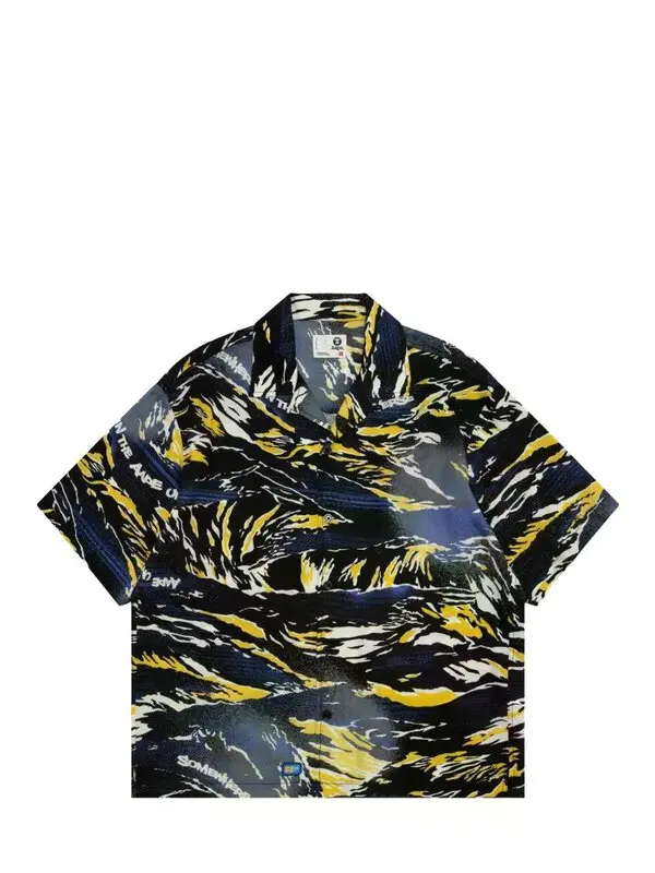 AAPE BY *A BATHING APE Printed Short-sleeved Shirt - Blue