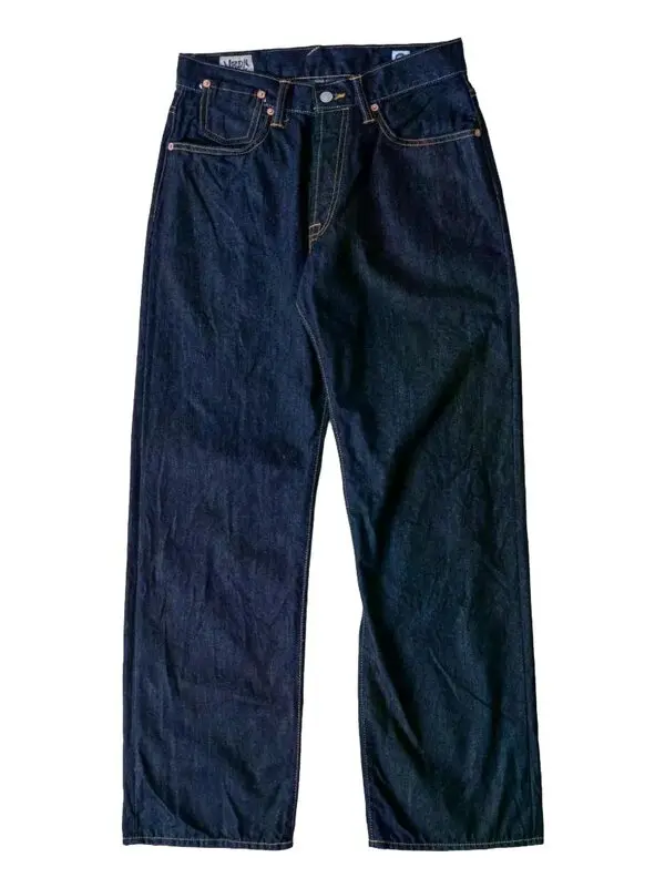 NBDN DENIM Estd 012 Sashiko-patch Straight-leg Jeans - Blue