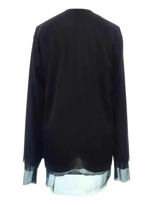 Comme Des Garçons Layered Sheer-panel Long-sleeved T-shirt - Black
