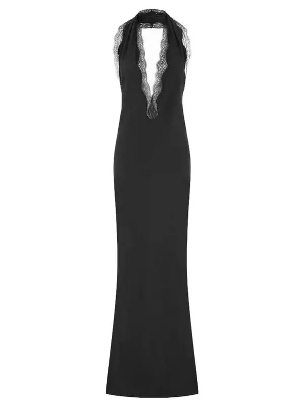 16Arlington Malena Lace-trim Gown - Black