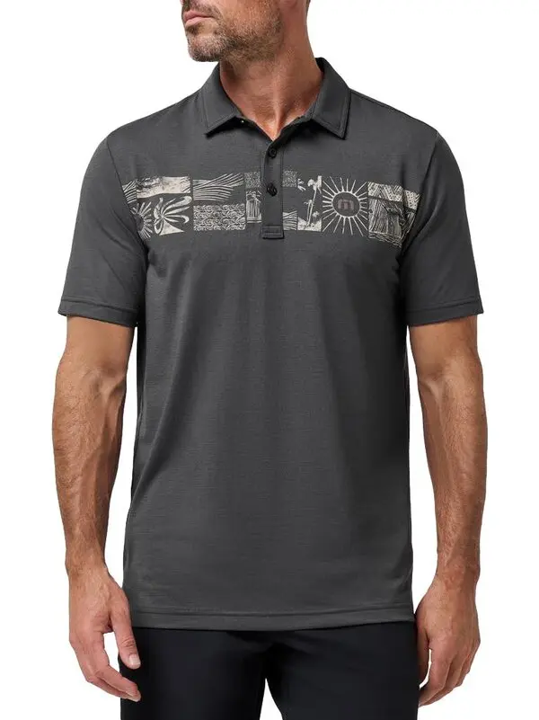 Travis Mathew Tropical Stripe Polo - Ebony