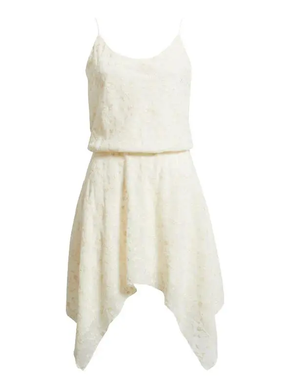 REFORMATION Jessamy Handkerchief Hem Minidress - Cream