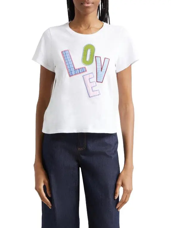 Cinq À Sept Love Collage Appliqué T-shirt - White/multi