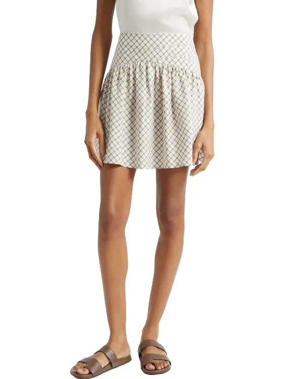 Derek Lam 10 Crosby Wallis Plaid Cotton Blend Miniskirt - Army Green Plaid