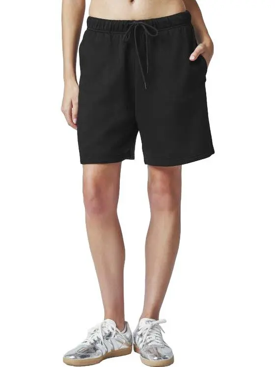 FLORENCE BY MILLS Boyfriend Fit Fleece Shorts - Black