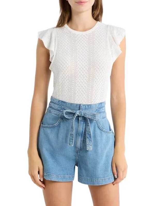 Paige Margo Cap Sleeve T-shirt - White