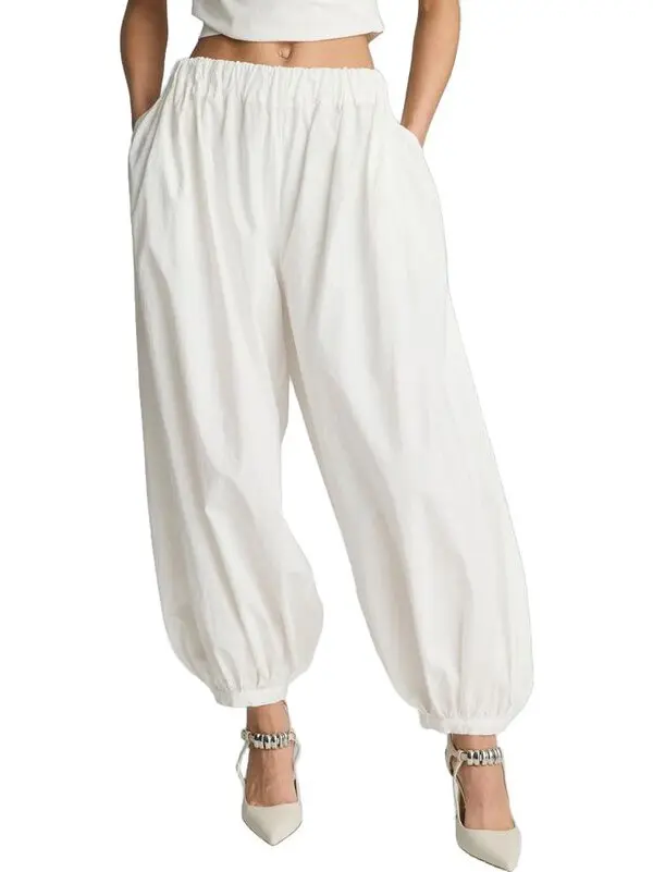 KENNETH COLE Pull-on Balloon Pants With Elasticized Ankles - Pure White