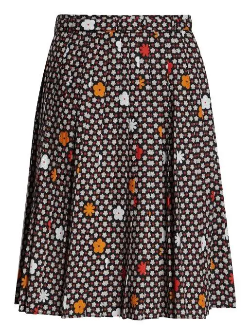 MAISON MARGIELA Floral Print Belted Skirt - Black/red