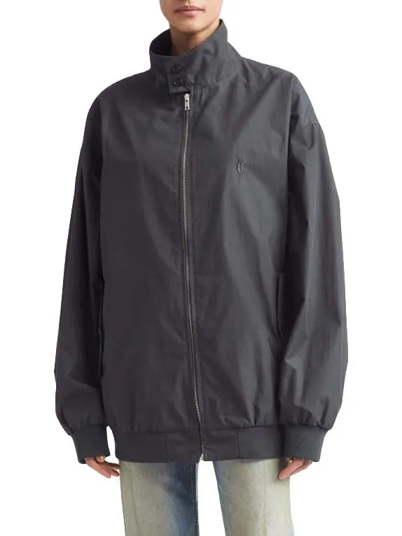 MAISON MARGIELA Oversized Cotton & Nylon Bomber Jacket - Anthracite Grey