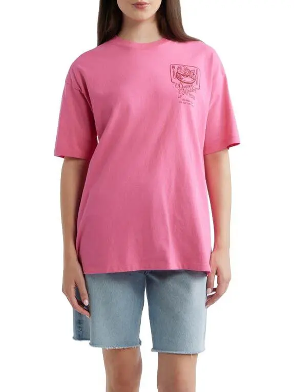 DAMSON MADDER Organic Cotton Graphic T-shirt - Pink