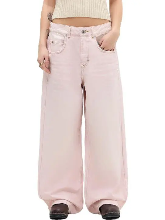 BDG URBAN OUTFITTERS Bdg Jaya Baggy Wide Leg Jeans - Pink